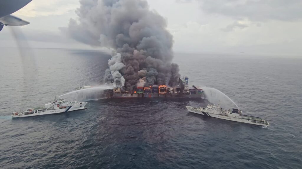 Fire & Explosion Continues on Wan Hai 503, Indian Coast Guard Continues ...